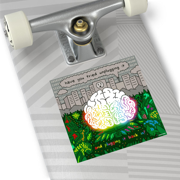 UNPLUG (Square Vinyl Sticker) – Ramin Nazer